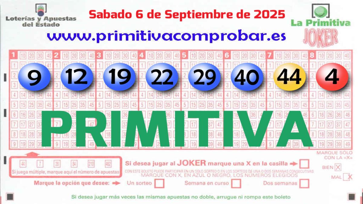 Primitiva Sábado | Resultados de Loteria Primitiva de hoy